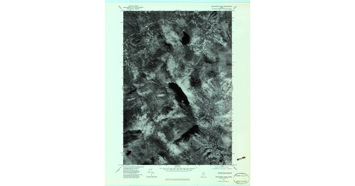 1977 Map of Enchanted Pond, Somerset County, ME — High-Res | Pastmaps