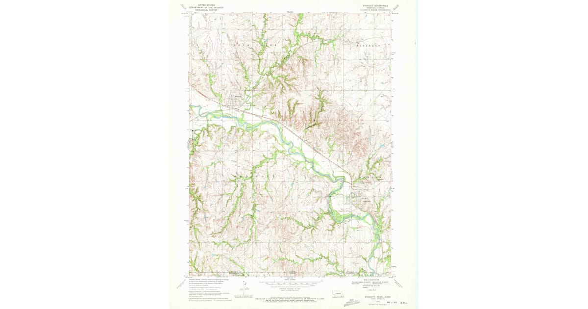 1970 Map of Endicott, NE — High-Res | Pastmaps