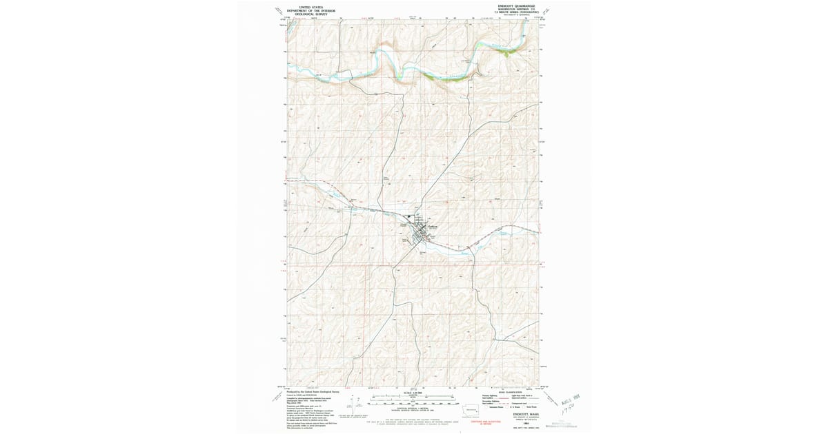 1981 Map of Endicott, WA — High-Res | Pastmaps