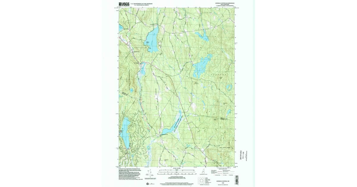 1998 Map of Enfield Center, Grafton County, NH — High-Res | Pastmaps