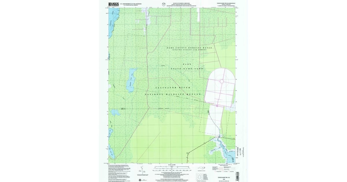 2000 Map of Engelhard NW, Dare County, NC — High-Res | Pastmaps