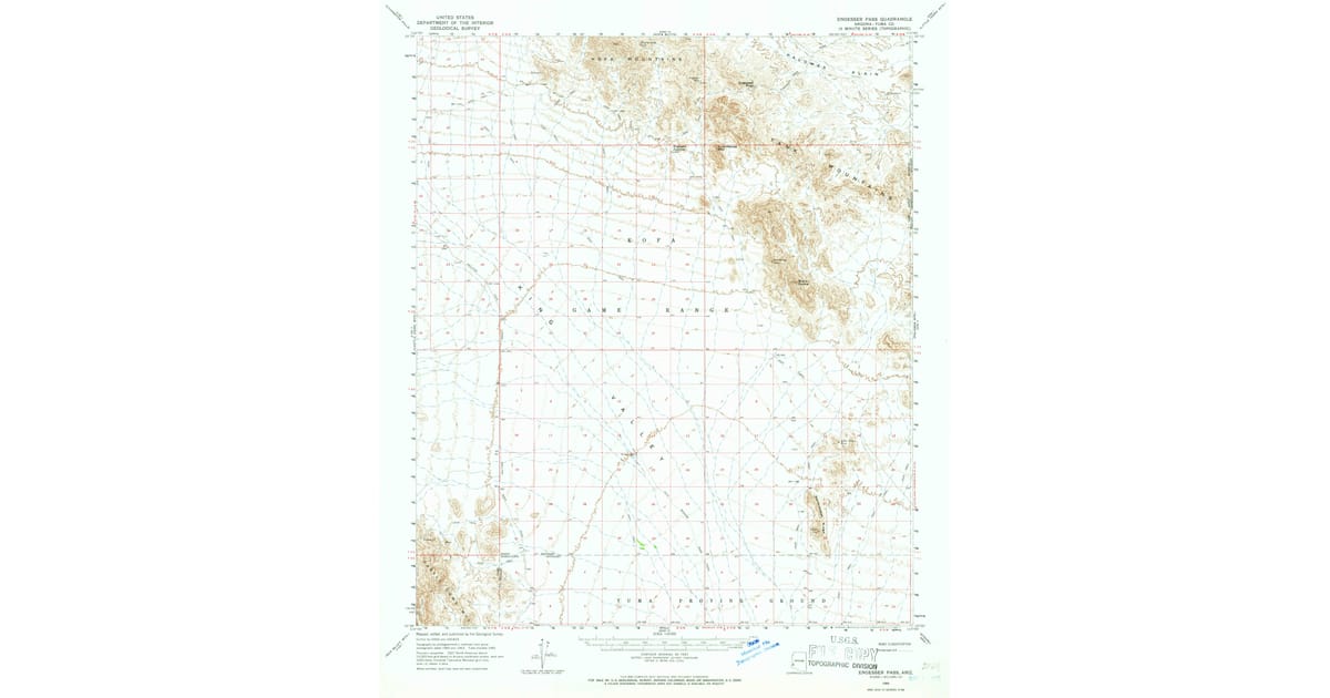 1965 Map of Engesser Pass, Yuma County, AZ — High-Res | Pastmaps