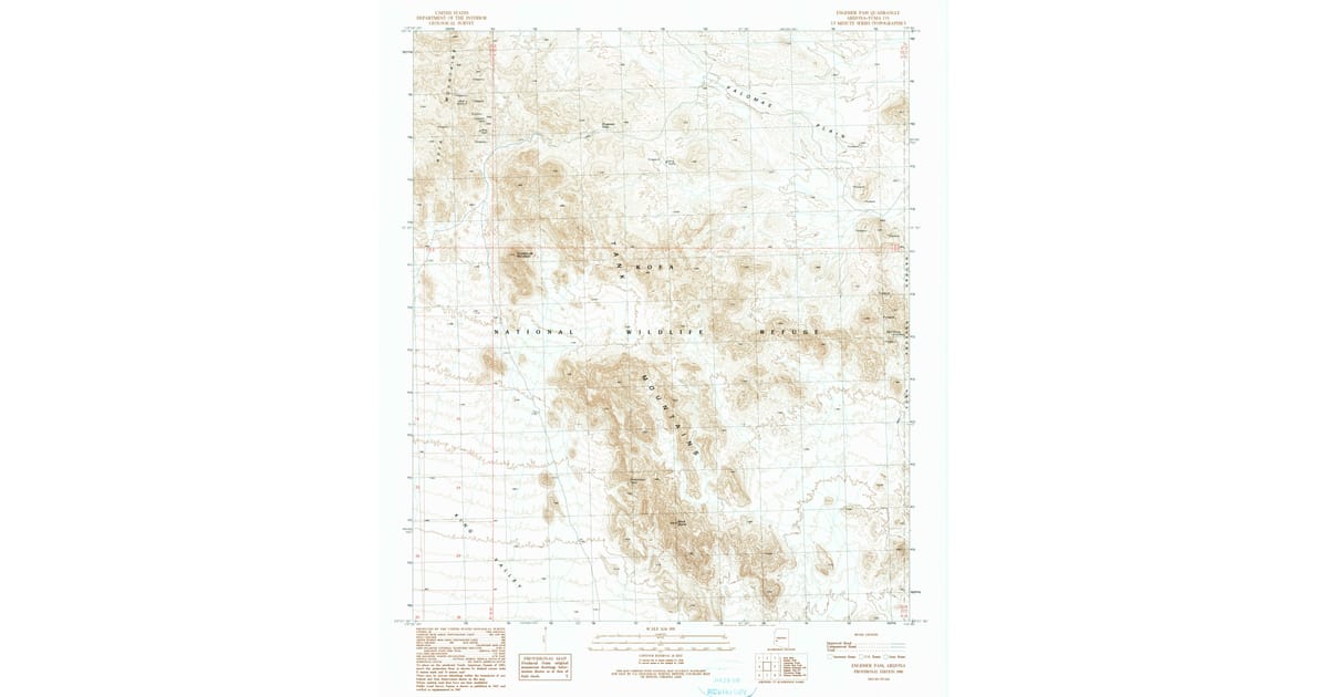 1990 Map of Engesser Pass, Yuma County, AZ — High-Res | Pastmaps