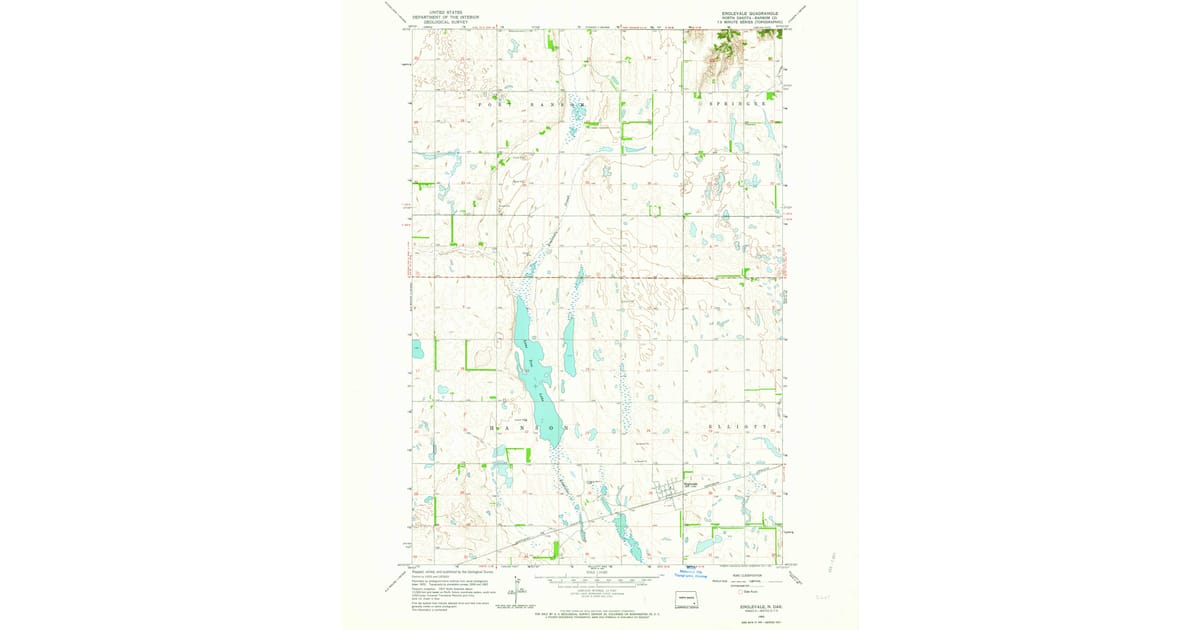 1962 Map of Englevale, ND — High-Res | Pastmaps