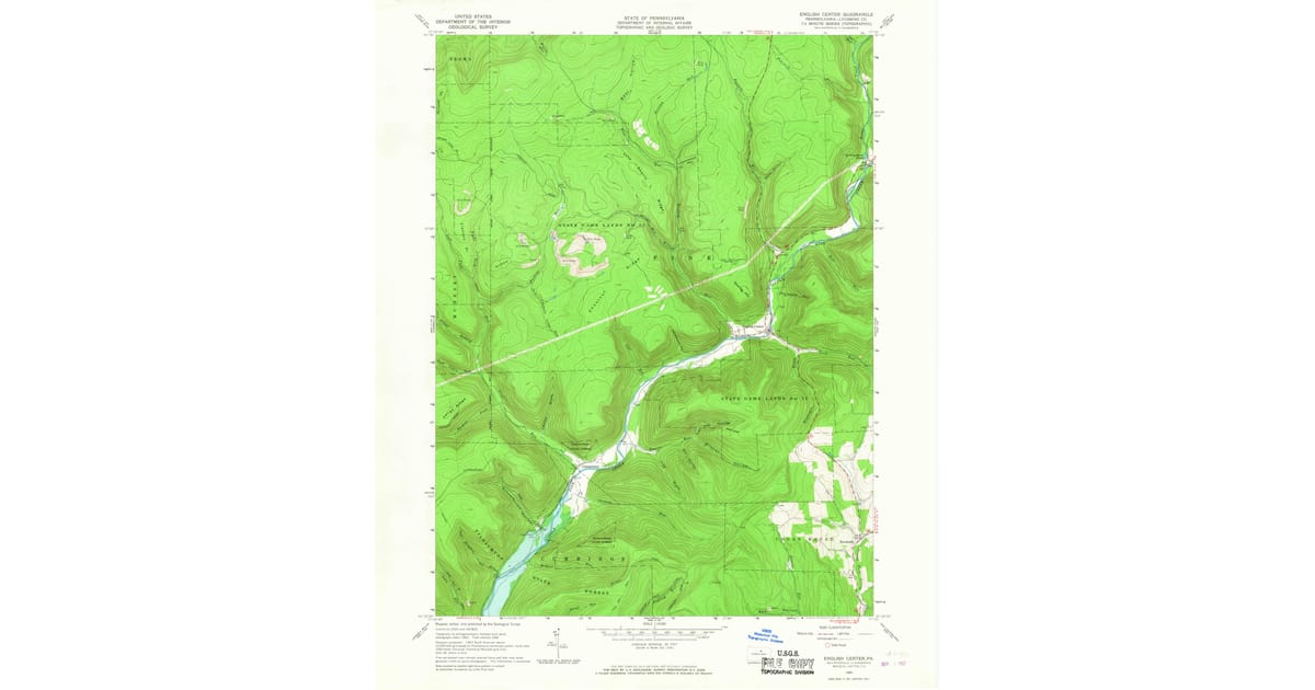 1965 Map of English Center, Lycoming County, PA — High-Res | Pastmaps