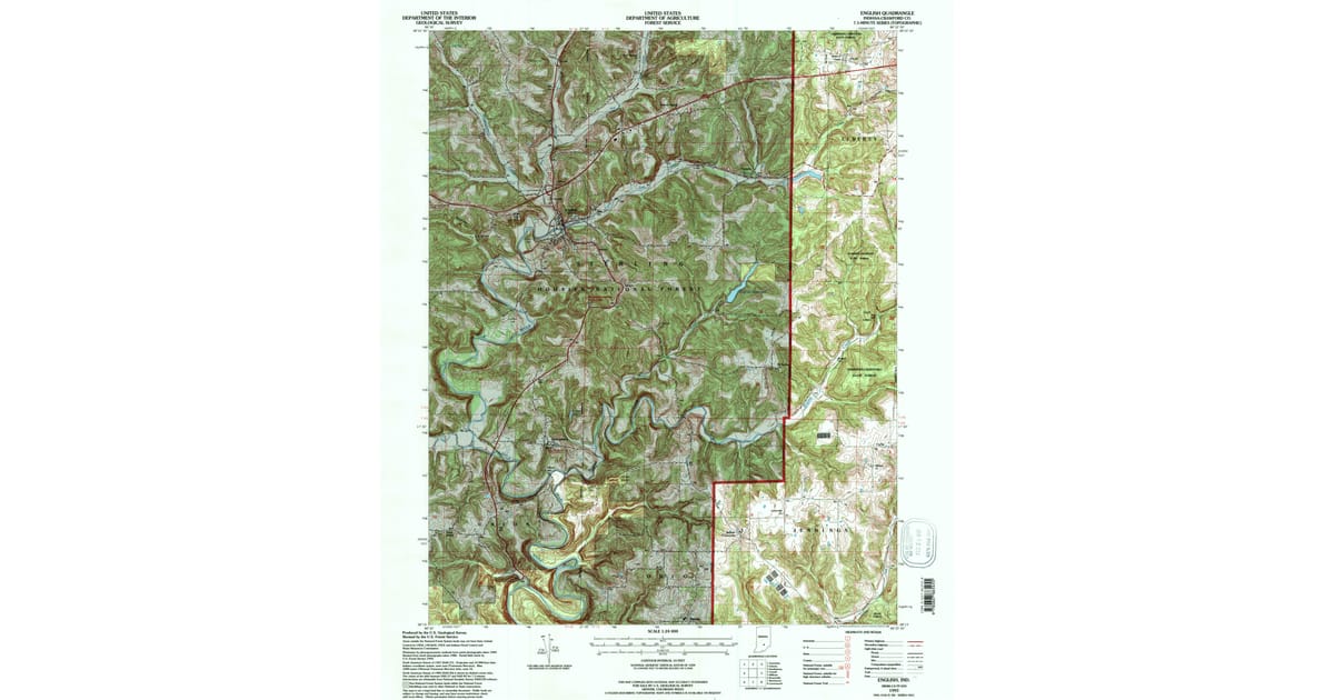 1990s Maps of Switzer Crossroads, IN | Pastmaps
