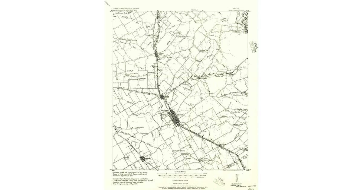 1956 Map of Ennis, TX — High-Res | Pastmaps