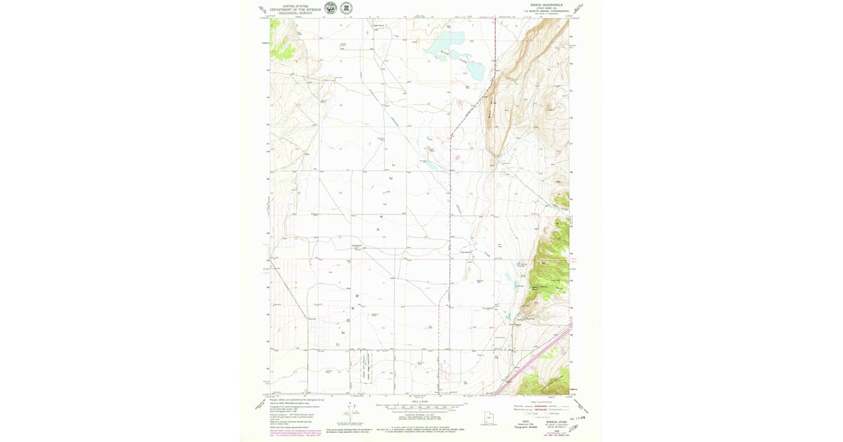 1950 Map of Enoch, UT — High-Res, 1979 Print | Pastmaps