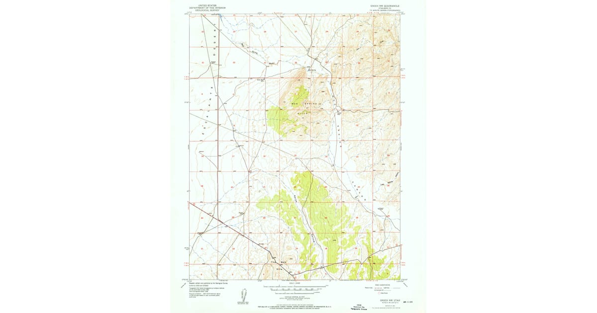1952 Map of Enoch NW, Iron County, UT — High-Res | Pastmaps