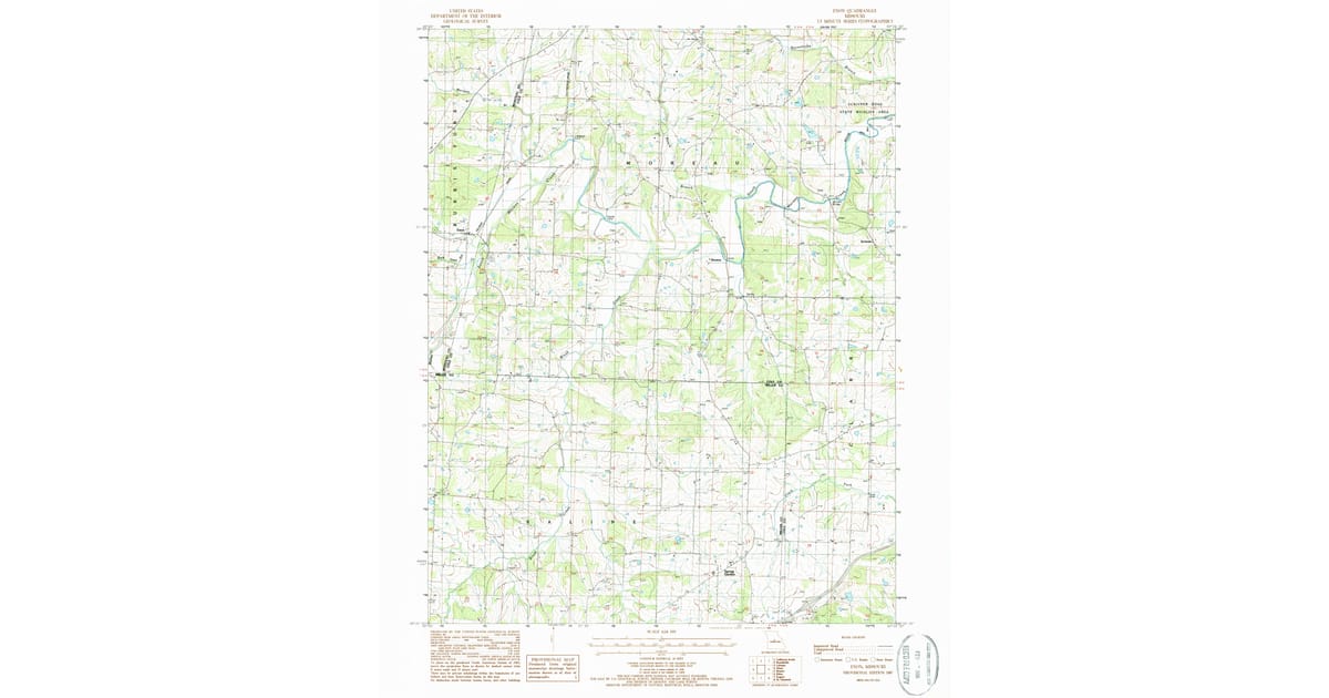 1987 Map of Enon, Cole County, MO — High-Res | Pastmaps