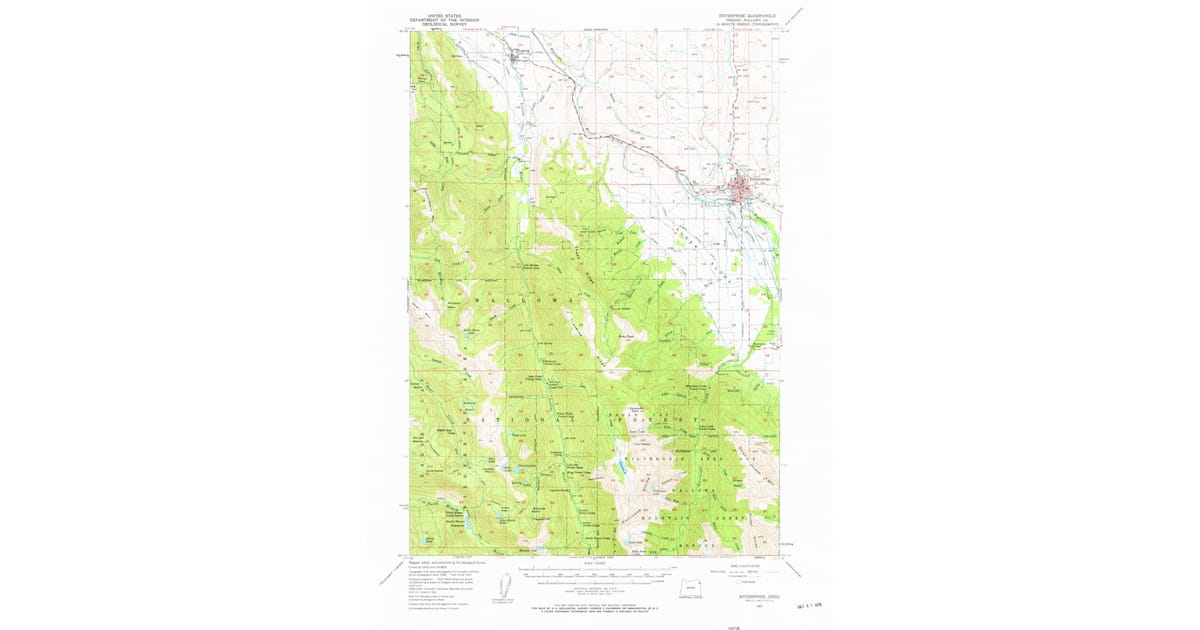 1957 Map of Enterprise, OR — High-Res | Pastmaps