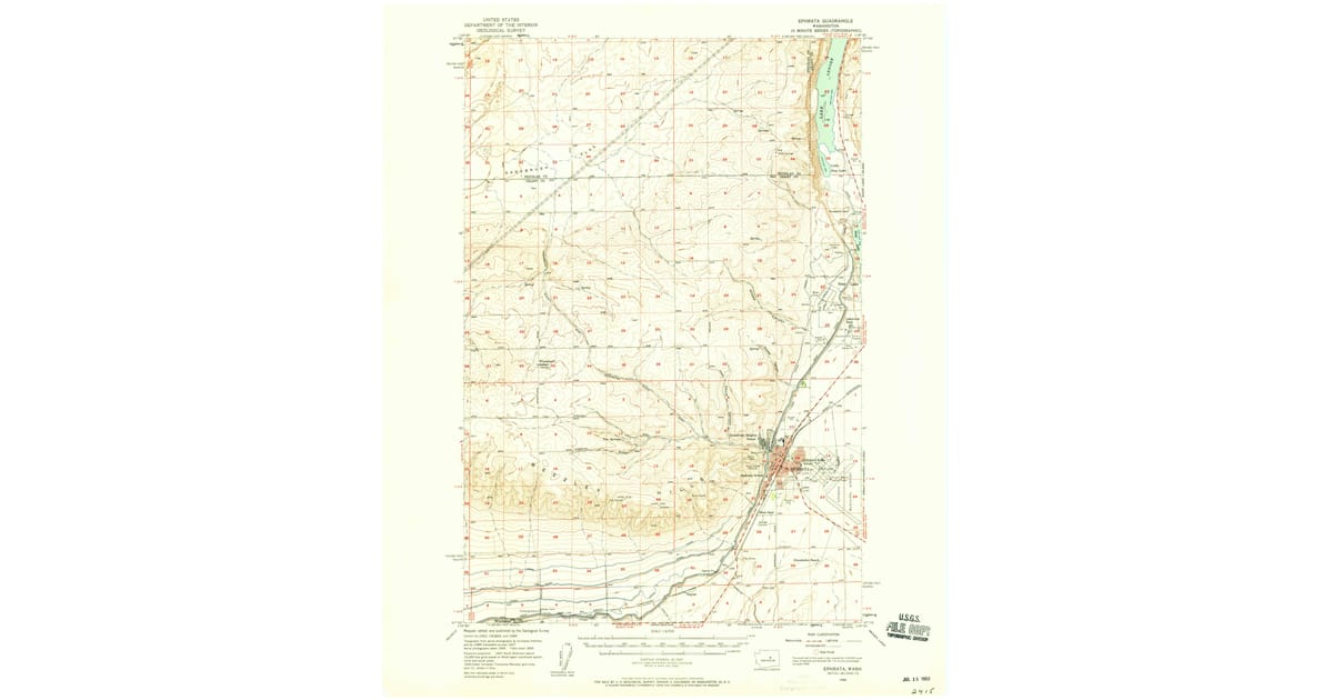 1956 Map of Ephrata, WA — High-Res | Pastmaps