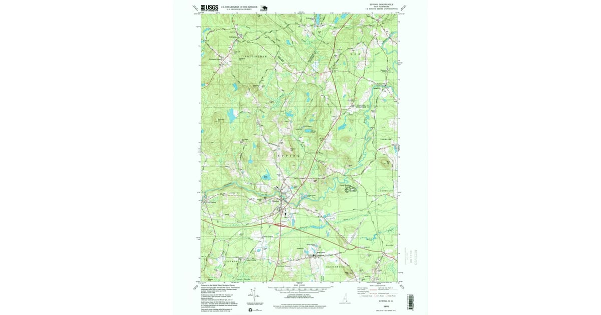 1995 Map of Epping, Rockingham County, NH — High-Res | Pastmaps
