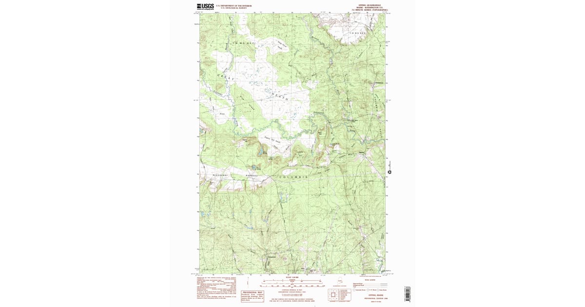 1984 Map of Epping, Washington County, ME — High-Res | Pastmaps