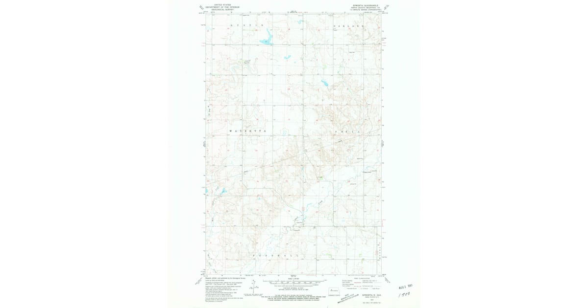 1981 Map of Epworth, Mountrail County, ND — High-Res | Pastmaps