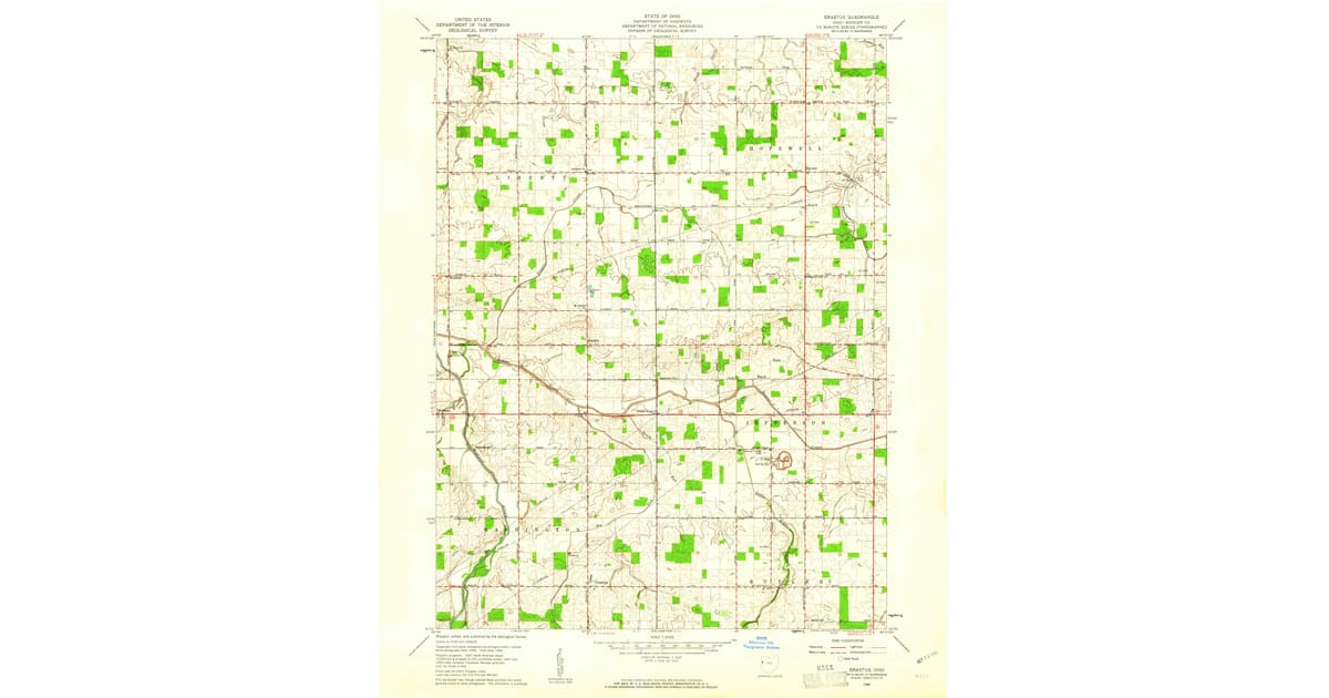 1960 Map of Erastus, Mercer County, OH — High-Res | Pastmaps