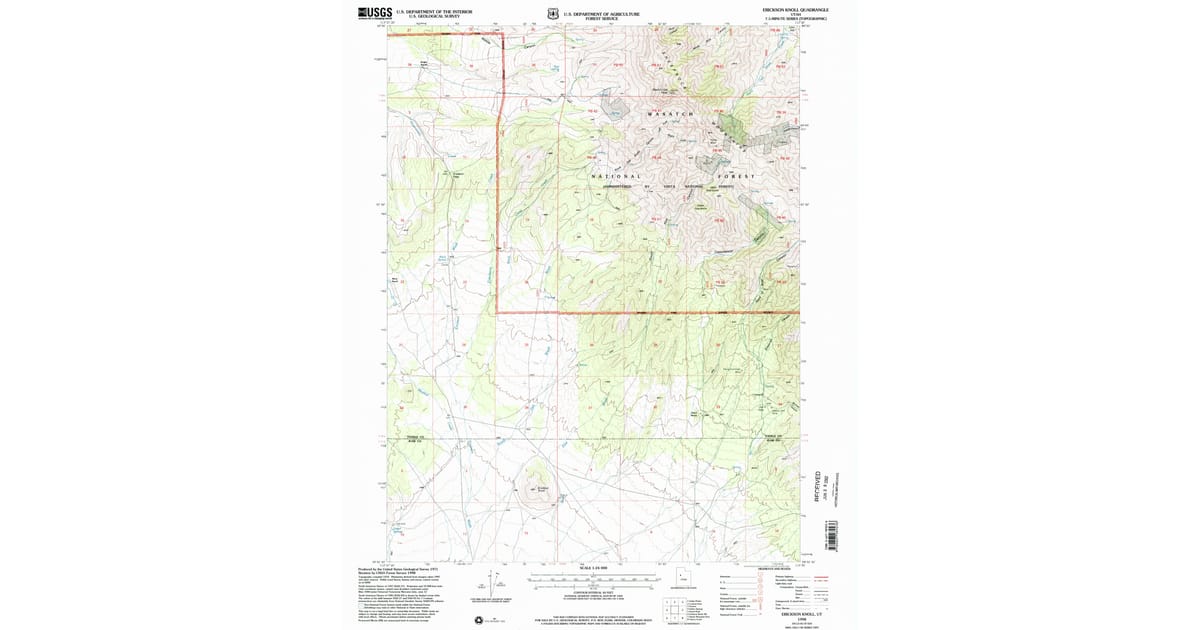 1998 Map of Erickson Knoll, Tooele County, UT — High-Res | Pastmaps