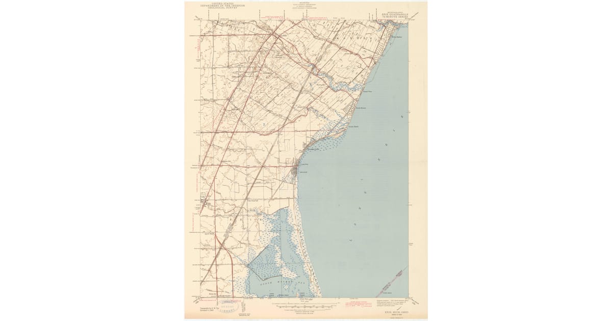 1943 Map of Erie, Monroe County, MI — High-Res | Pastmaps