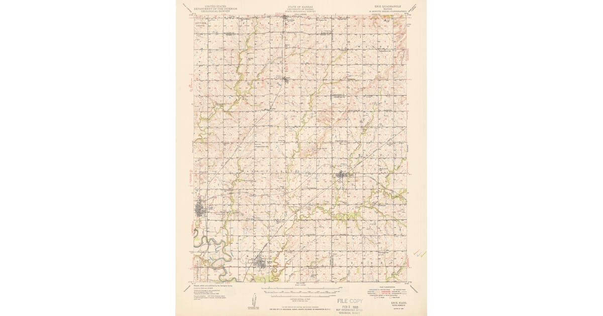 1949 Map of Erie, KS — High-Res | Pastmaps