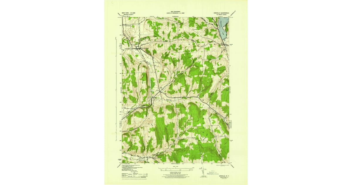 1944 Map of Erieville, Madison County, NY — High-Res | Pastmaps