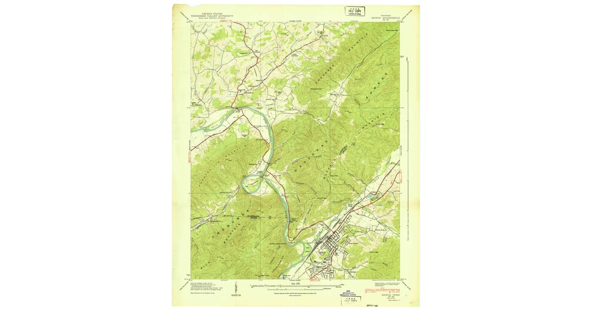 1939 Map of Erwin, TN — High-Res | Pastmaps