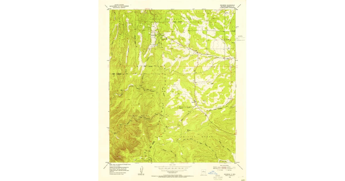 1954 Map of Escabosa, Bernalillo County, NM — High-Res | Pastmaps