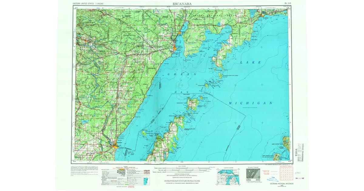 1950s Maps of Escanaba, MI | Pastmaps