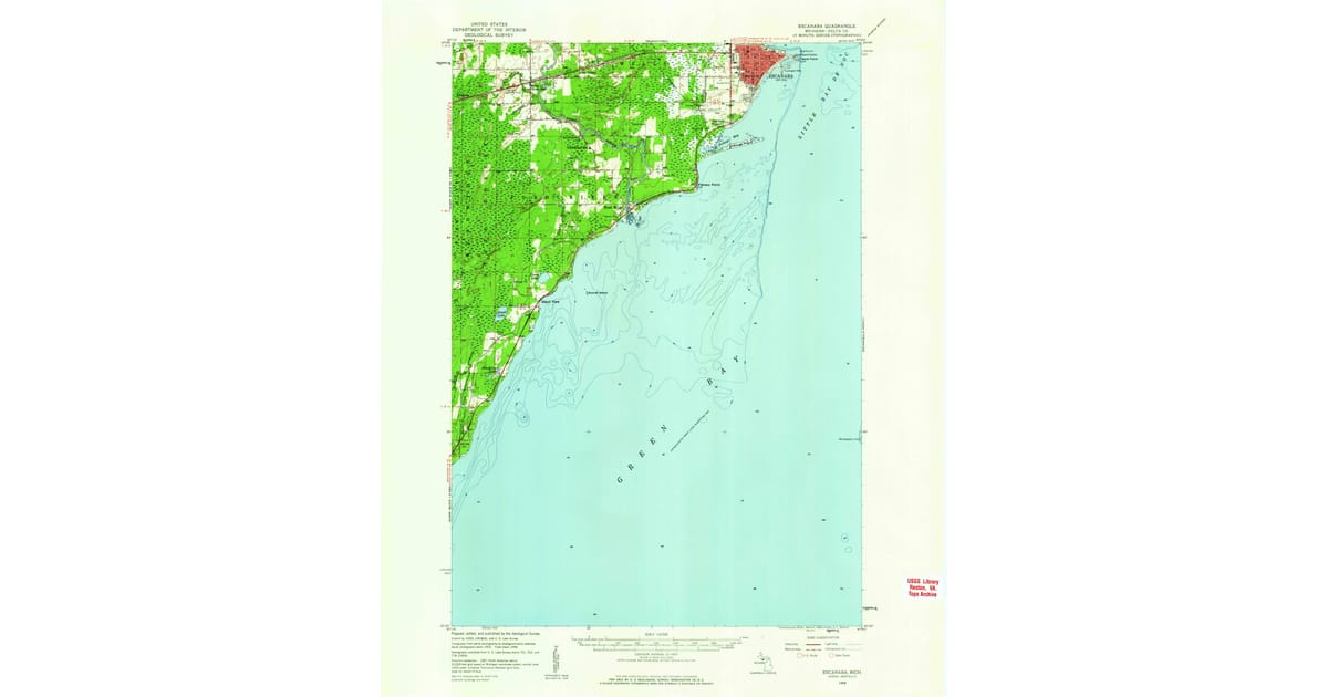 1958 Map of Escanaba, MI — High-Res | Pastmaps