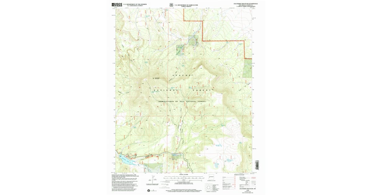 1999 Map of Escondido Mountain, Catron County, NM — High-Res | Pastmaps
