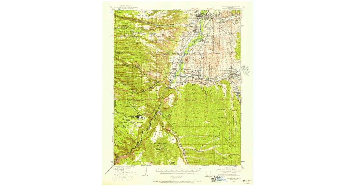 1953 Map of Espanola, Santa Fe County, NM — High-Res | Pastmaps