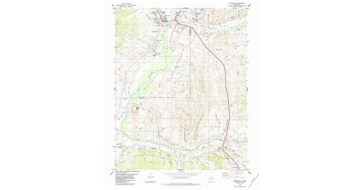 1984 Map of Espanola, Santa Fe County, NM — High-Res | Pastmaps