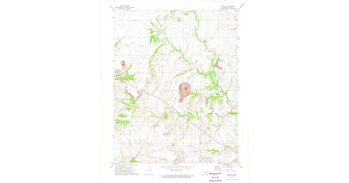 1972 Map of Estella, Craig County, OK — High-Res | Pastmaps