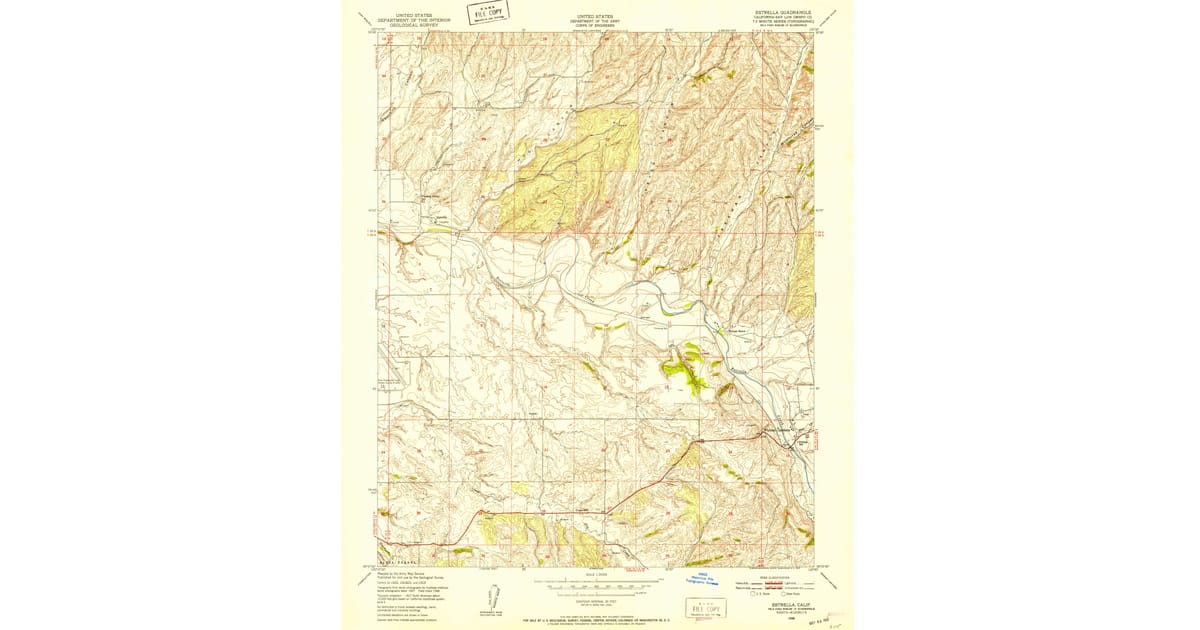 1948 Map of Estrella, San Luis Obispo County, CA — High-Res | Pastmaps