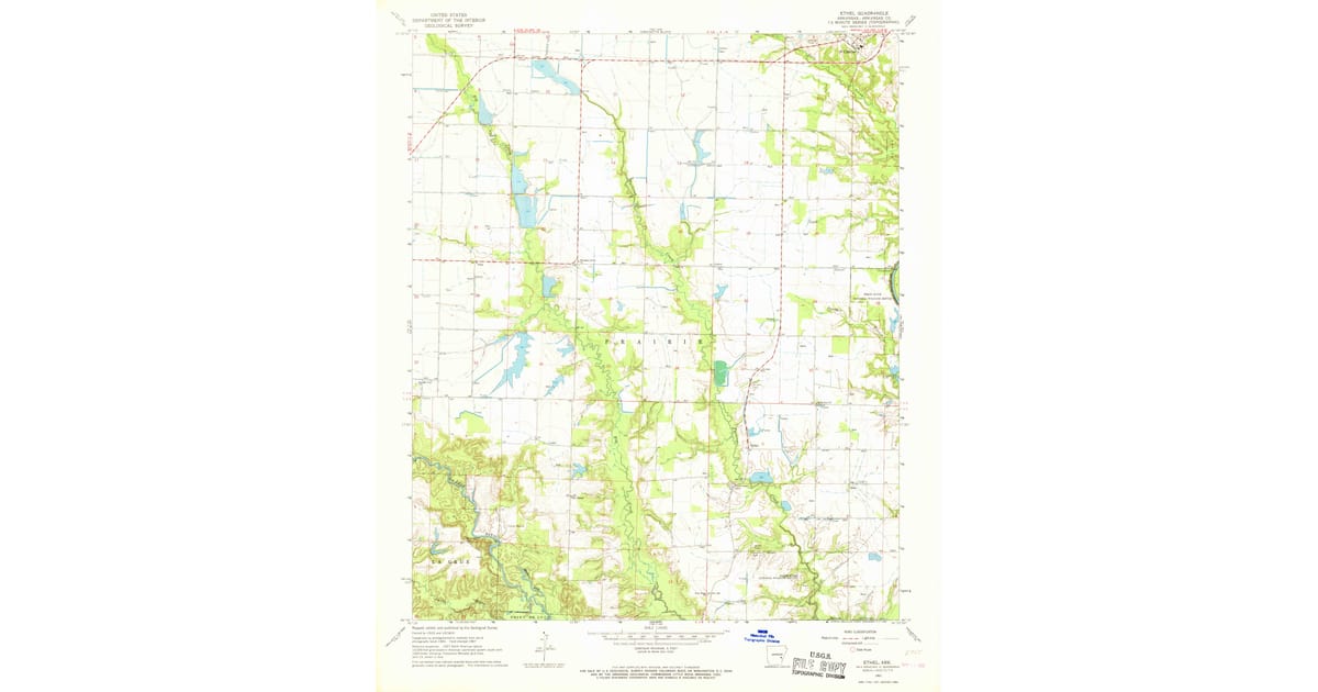 1967 Map of Ethel, Arkansas County, AR — High-Res | Pastmaps