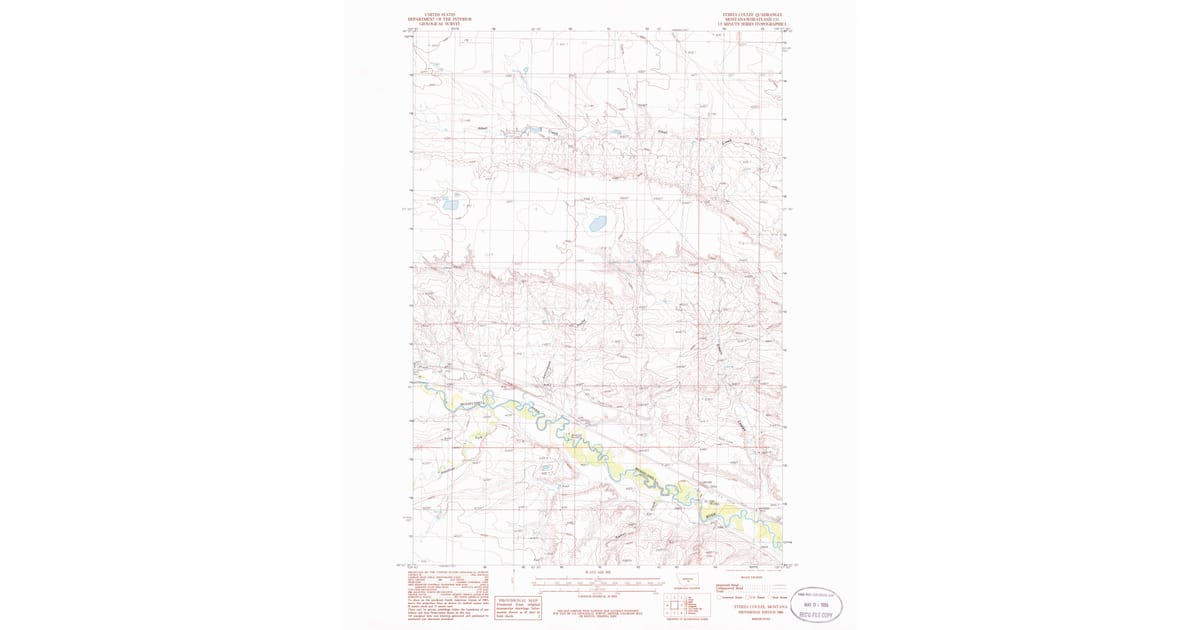 1986 Map of Ethels Coulee, Wheatland County, MT — High-Res | Pastmaps