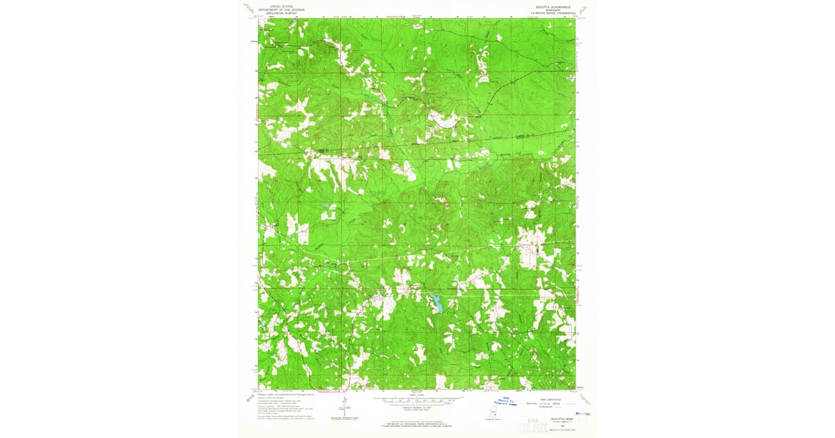 1964 Map of Eucutta, Wayne County, MS — High-Res | Pastmaps