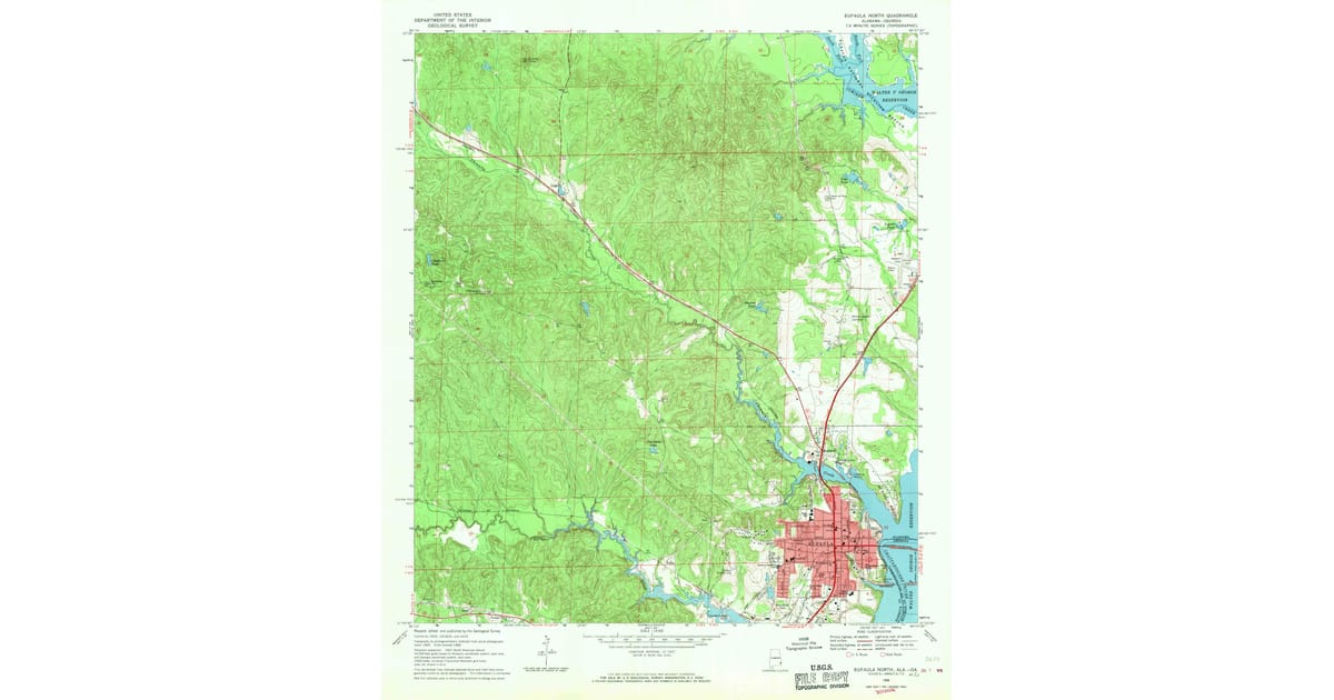 1968 Map of Eufaula North, Barbour County, AL — High-Res, 1970 Print #2 ...