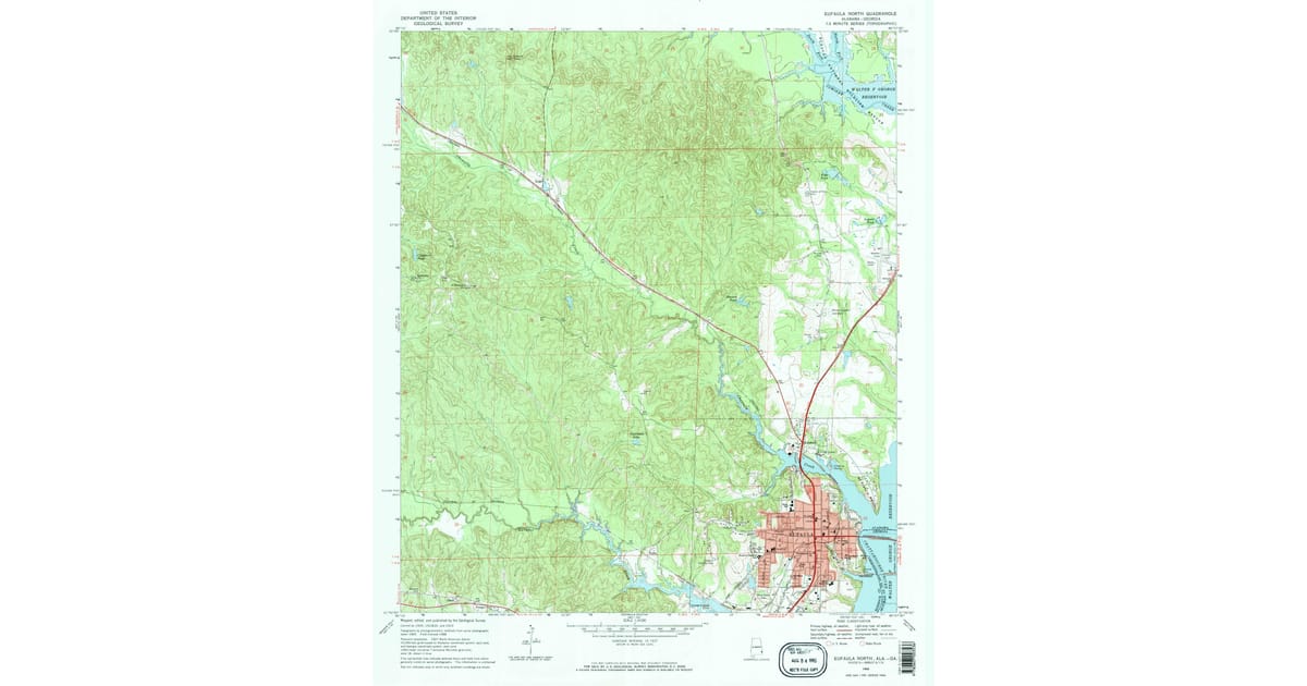 1968 Map of Eufaula North, Barbour County, AL — High-Res | Pastmaps