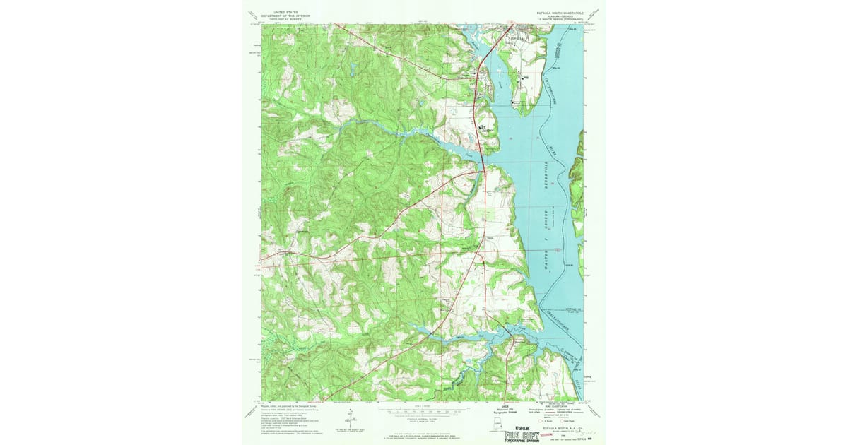 1968 Map of Eufaula South, Barbour County, AL — High-Res | Pastmaps