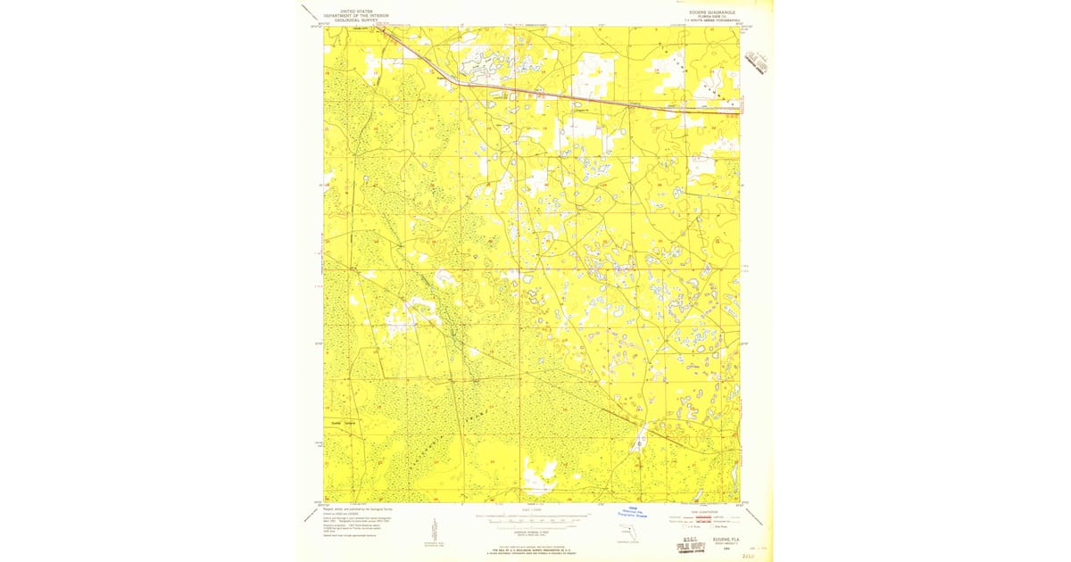 1954 Map of Eugene, Dixie County, FL — High-Res | Pastmaps