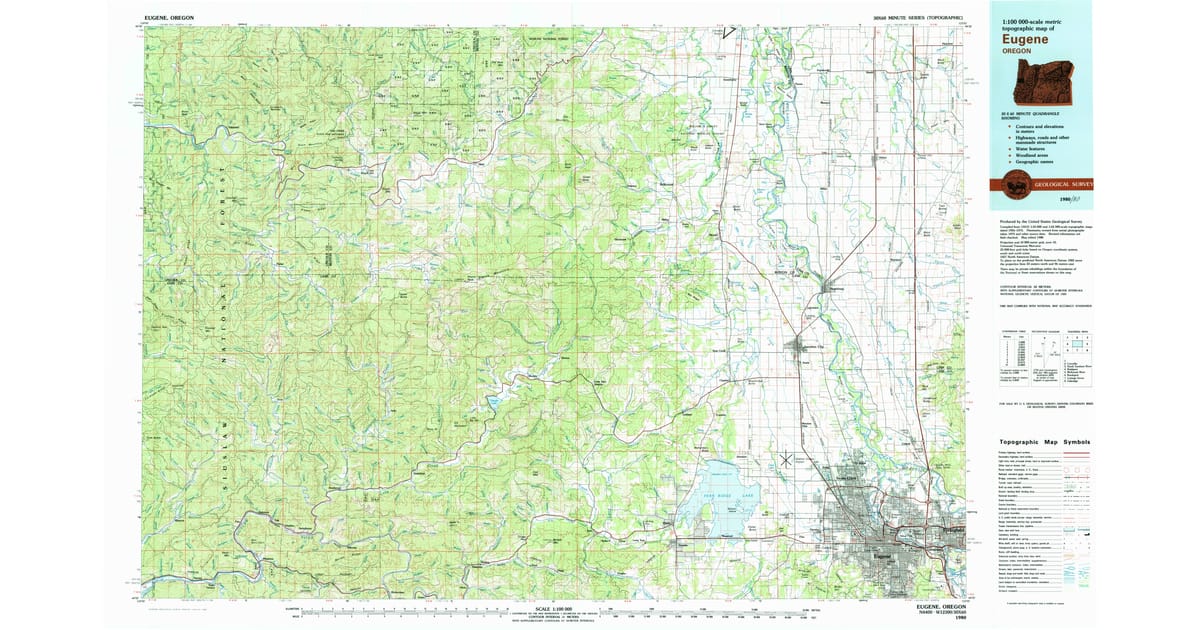 1980s Maps of Lane County, OR | Pastmaps