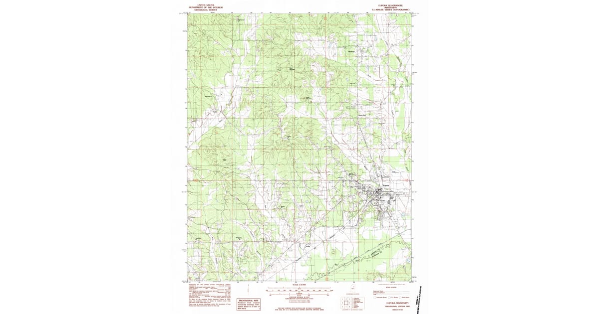 1980s Maps of Choctaw County, MS | Pastmaps
