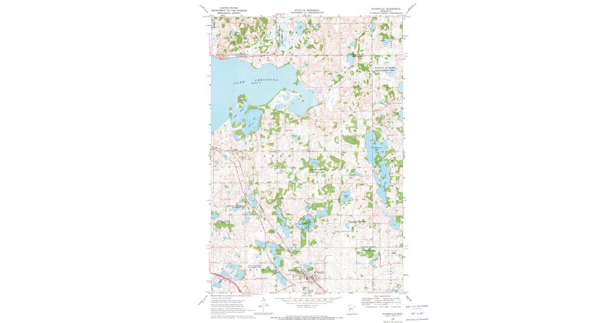 1969 Map of Evansville, MN — High-Res | Pastmaps