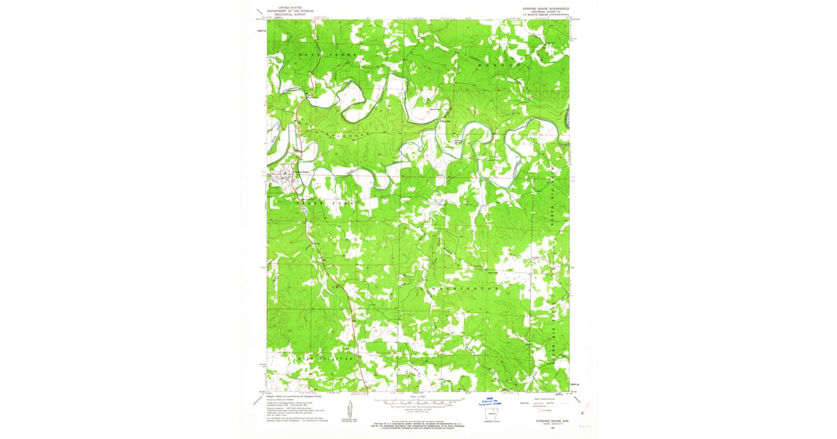 1961 Map of Evening Shade, AR — High-Res | Pastmaps