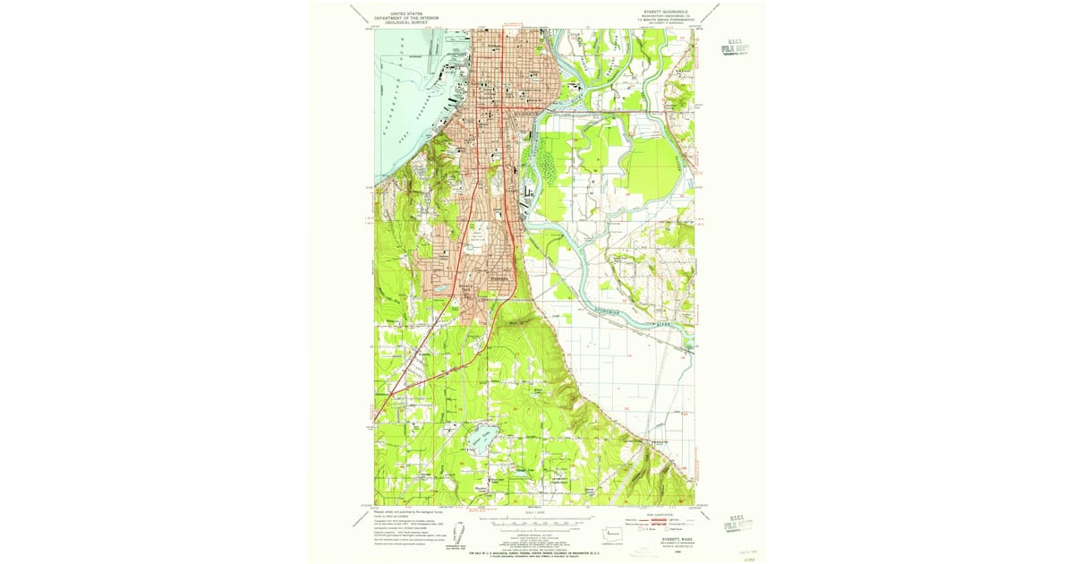 1953 Map of Everett, WA — High-Res | Pastmaps