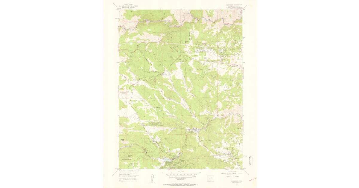 1957 Map of Evergreen, CO — High-Res | Pastmaps