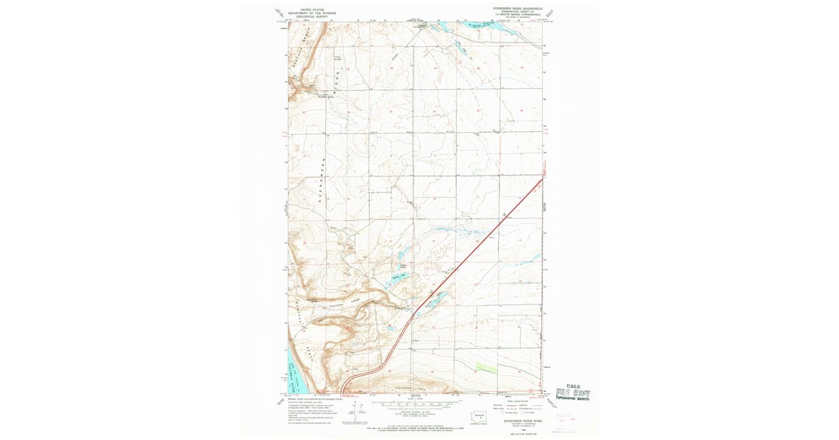1966 Map of Evergreen Ridge, Grant County, WA — High-Res | Pastmaps