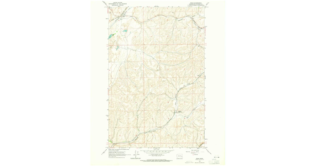 1964 Map of Ewan, Whitman County, WA — High-Res | Pastmaps