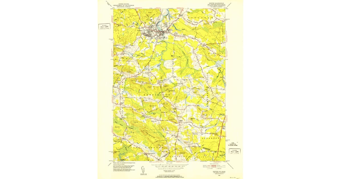 1950 Map of Exeter, Rockingham County, NH — High-Res | Pastmaps