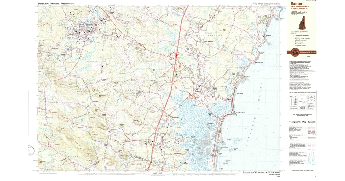 1985 Map of Exeter, Rockingham County, NH — High-Res | Pastmaps